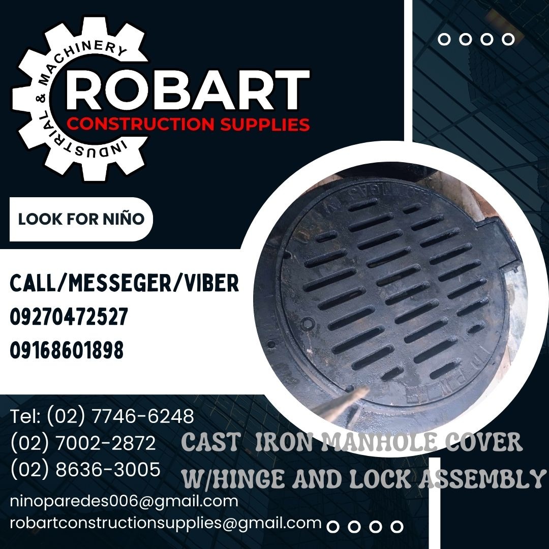 CAST IRON MANHOLE COVER WITH HINGE & LOCK ASSEMBLY, Commercial ...