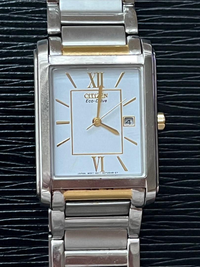 Citizen Eco-Drive Men's Date Two-Tone Tank Watch, Men's Fashion ...