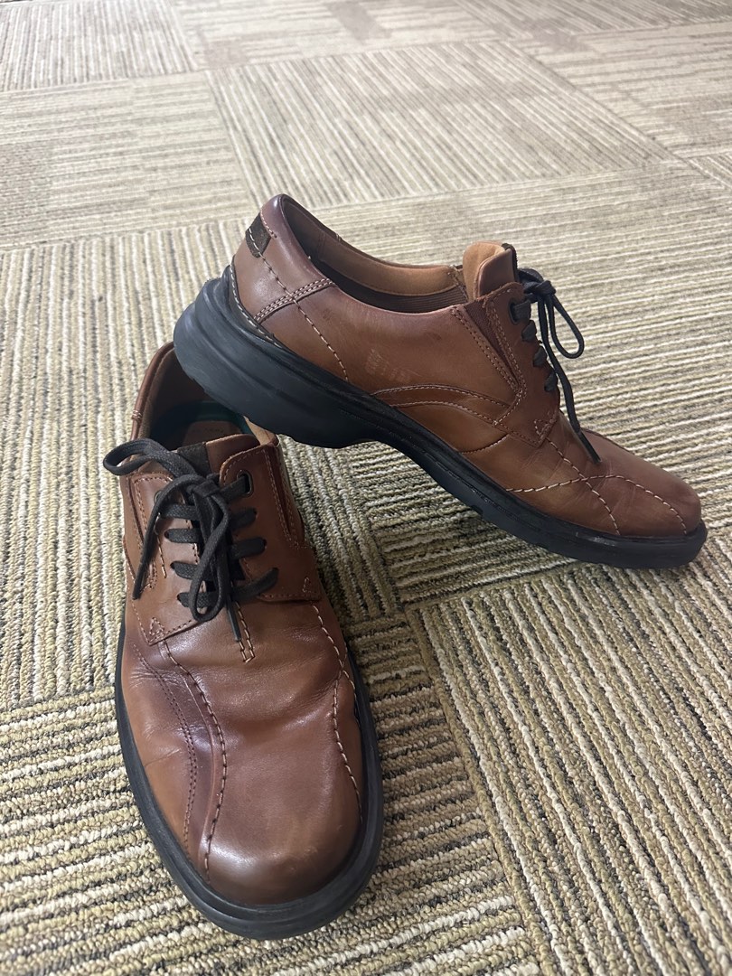 Clarks Mens Gessler Lace Dark Tan Lea, Men's Fashion, Footwear, Dress ...