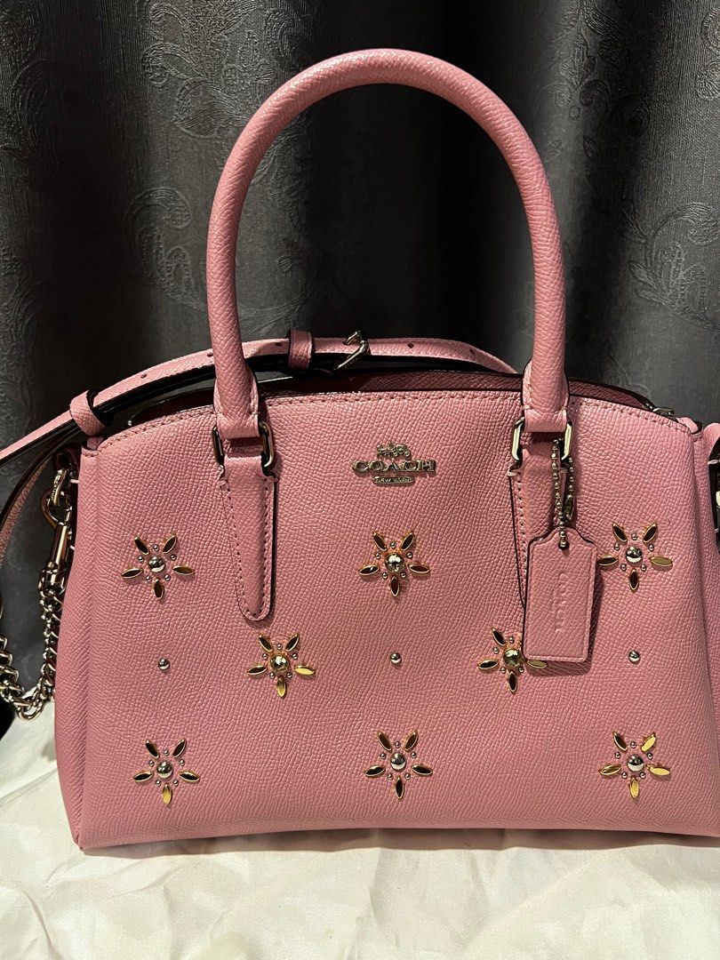 Coach Mini Sage Carryall Allover Studs Tulip Pink, Luxury, Bags ...