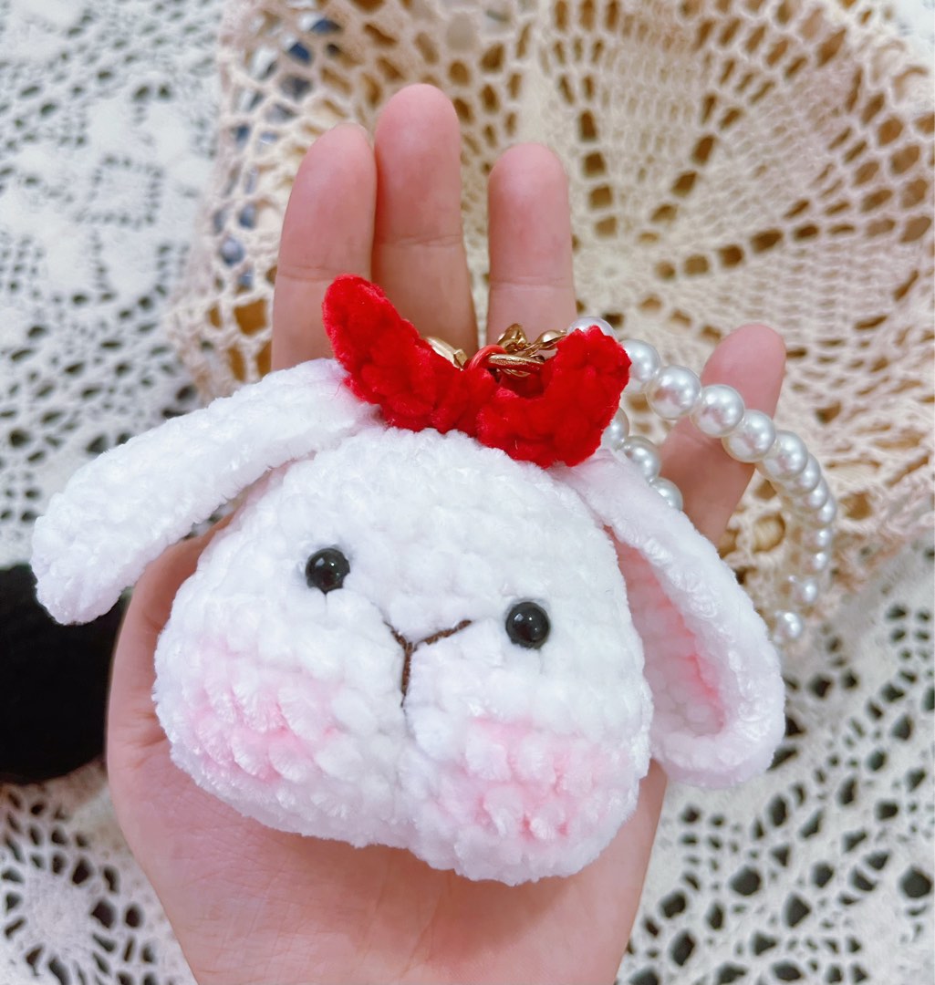 Crochet bunny keychain, Hobbies & Toys, Stationery & Craft, Handmade ...