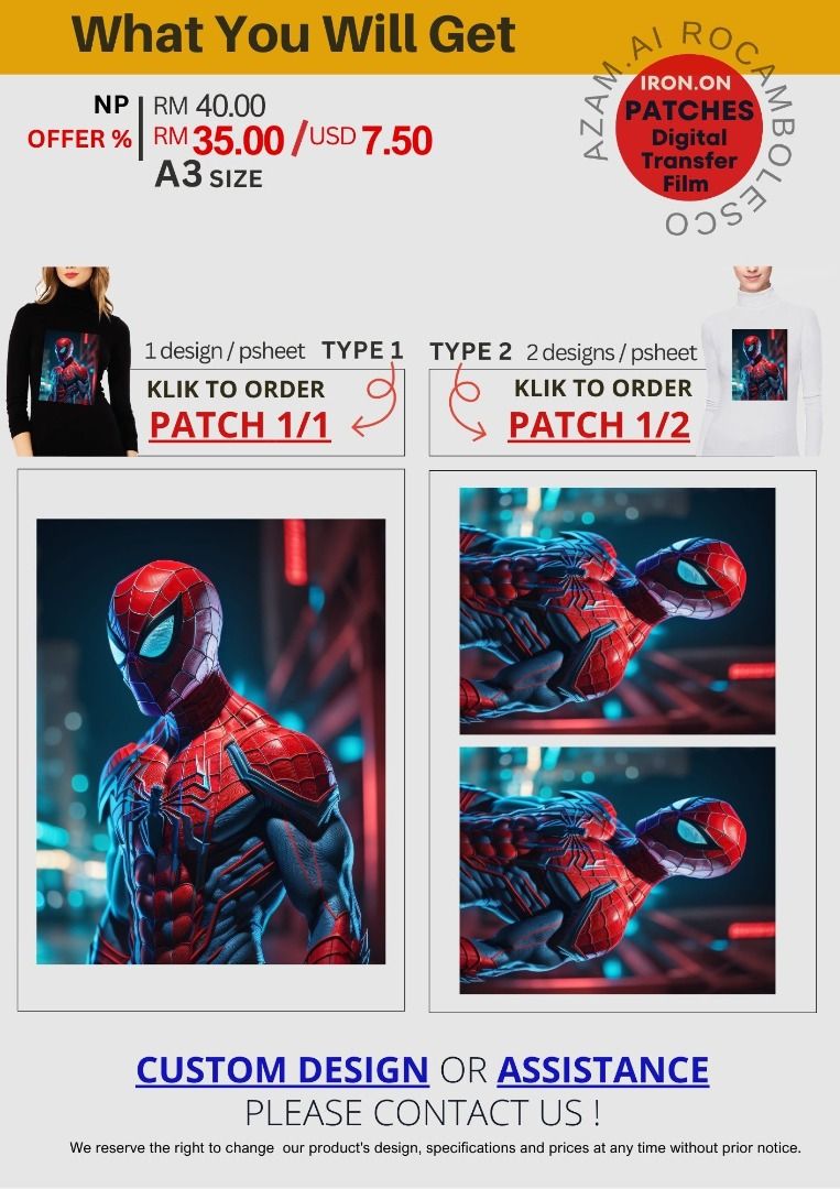 DTF PRINTS IRON-OWNSELF. SESUAI UTK SEMUA JENIS FABRIK., Men's Fashion, Activewear on Carousell