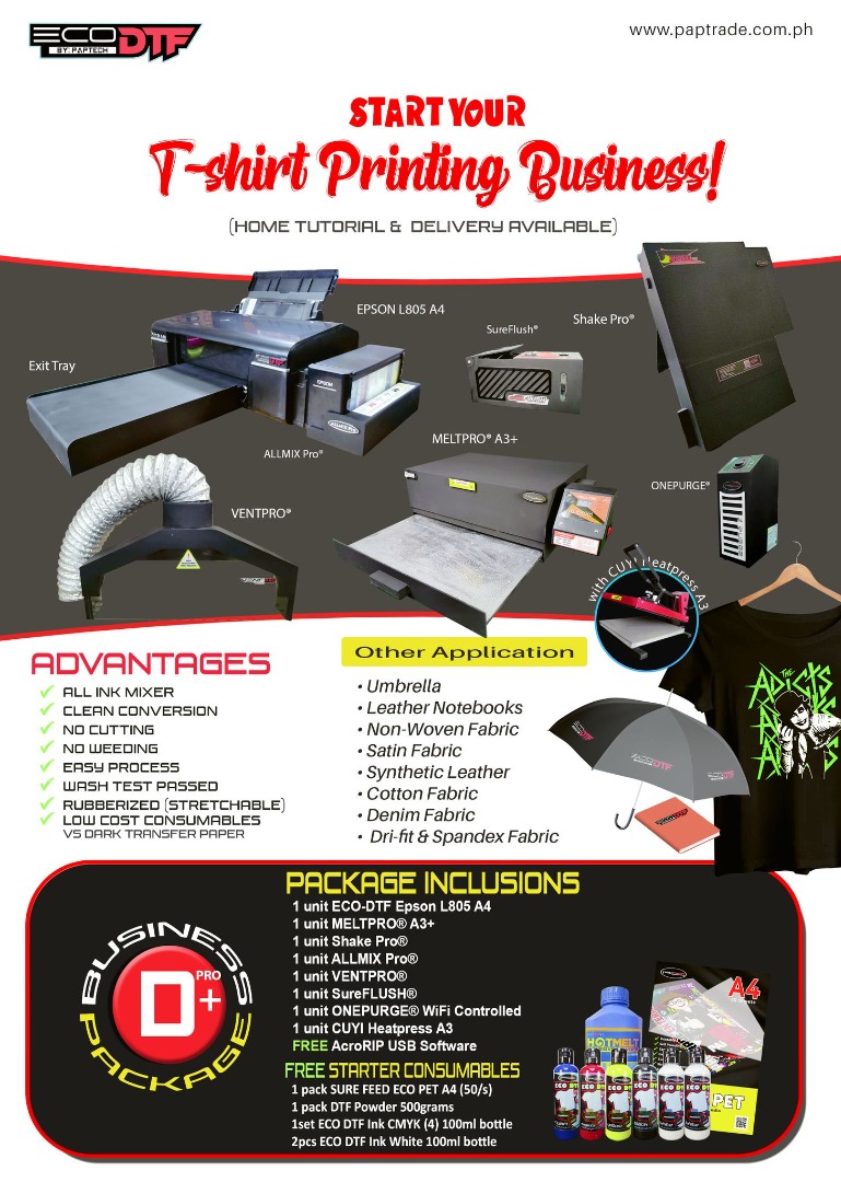 ECO DTF printing complete package A4, Computers & Tech, Printers, Scanners & Copiers on Carousell