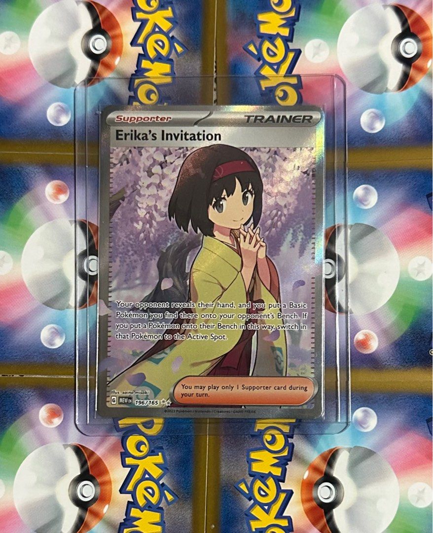 Erika Invitation Full Art Pokemon 151, Hobbies & Toys, Toys & Games on ...