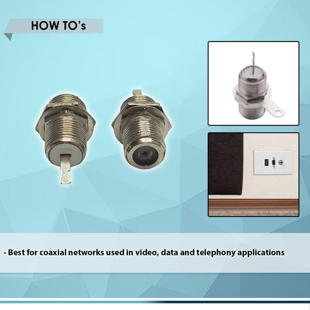 F TYPE PANEL MOUNTED SOCKET FEMALE JACK SOLDER CONNECTOR ADAPTER, BEST ...