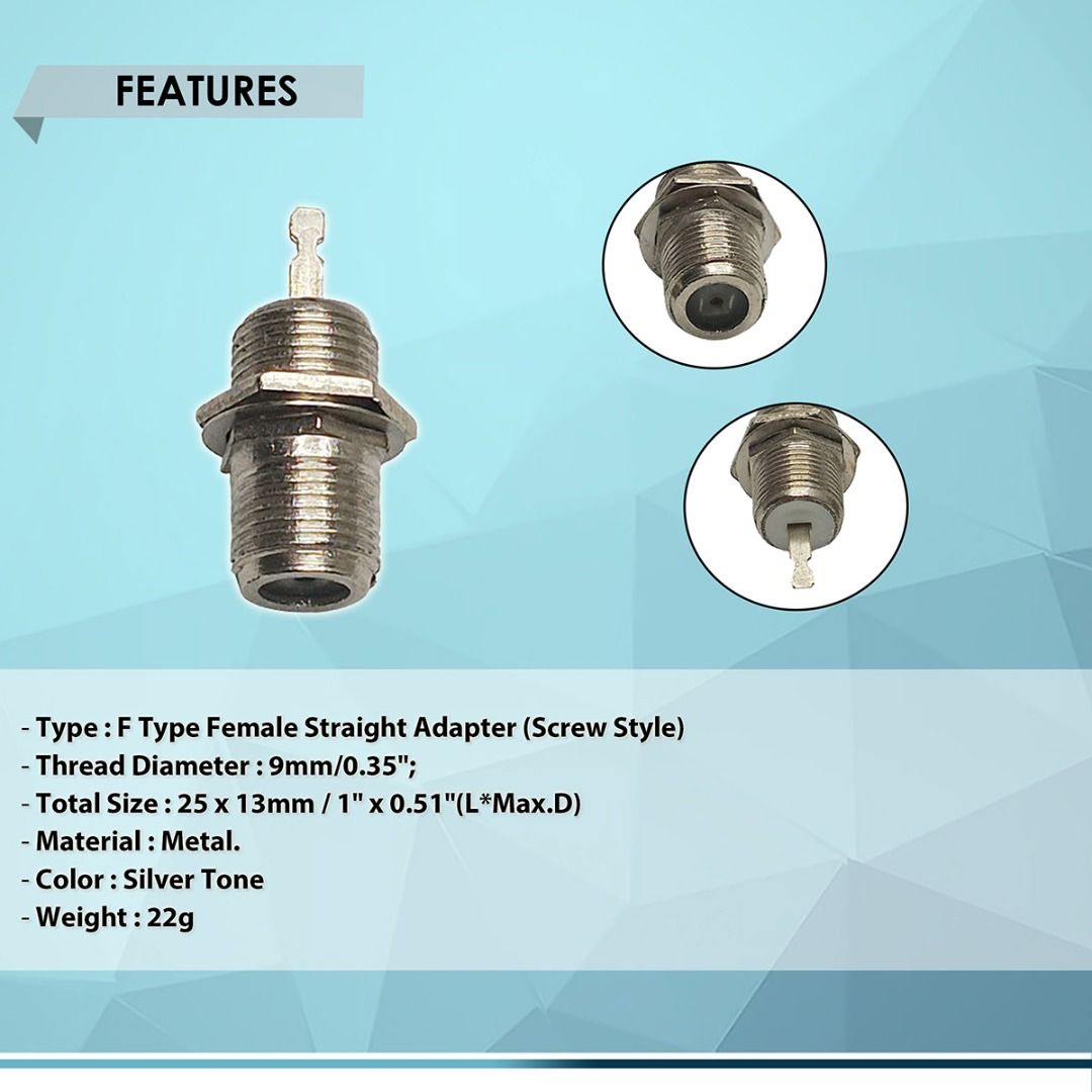 F TYPE PANEL MOUNTED SOCKET FEMALE JACK SOLDER CONNECTOR ADAPTER, BEST ...