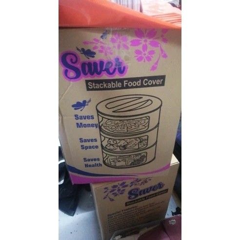 4 Layer Food Saver Stackable Food Storage Cover, Furniture & Home ...