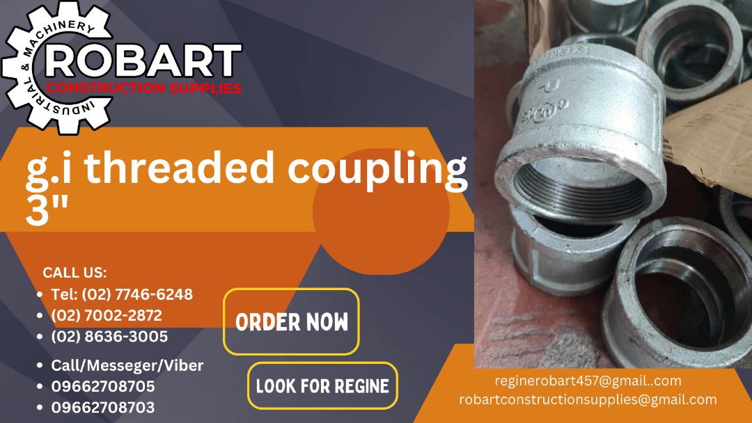 g.i threaded coupling 3", Commercial & Industrial, Construction Tools ...