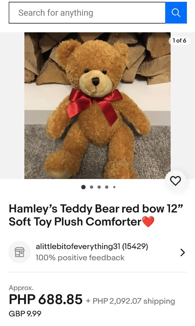 HAMLEY'S CLASSIC TEDDY BEAR YELLOW BOW SOFT FLUSH TOY, Hobbies & Toys ...
