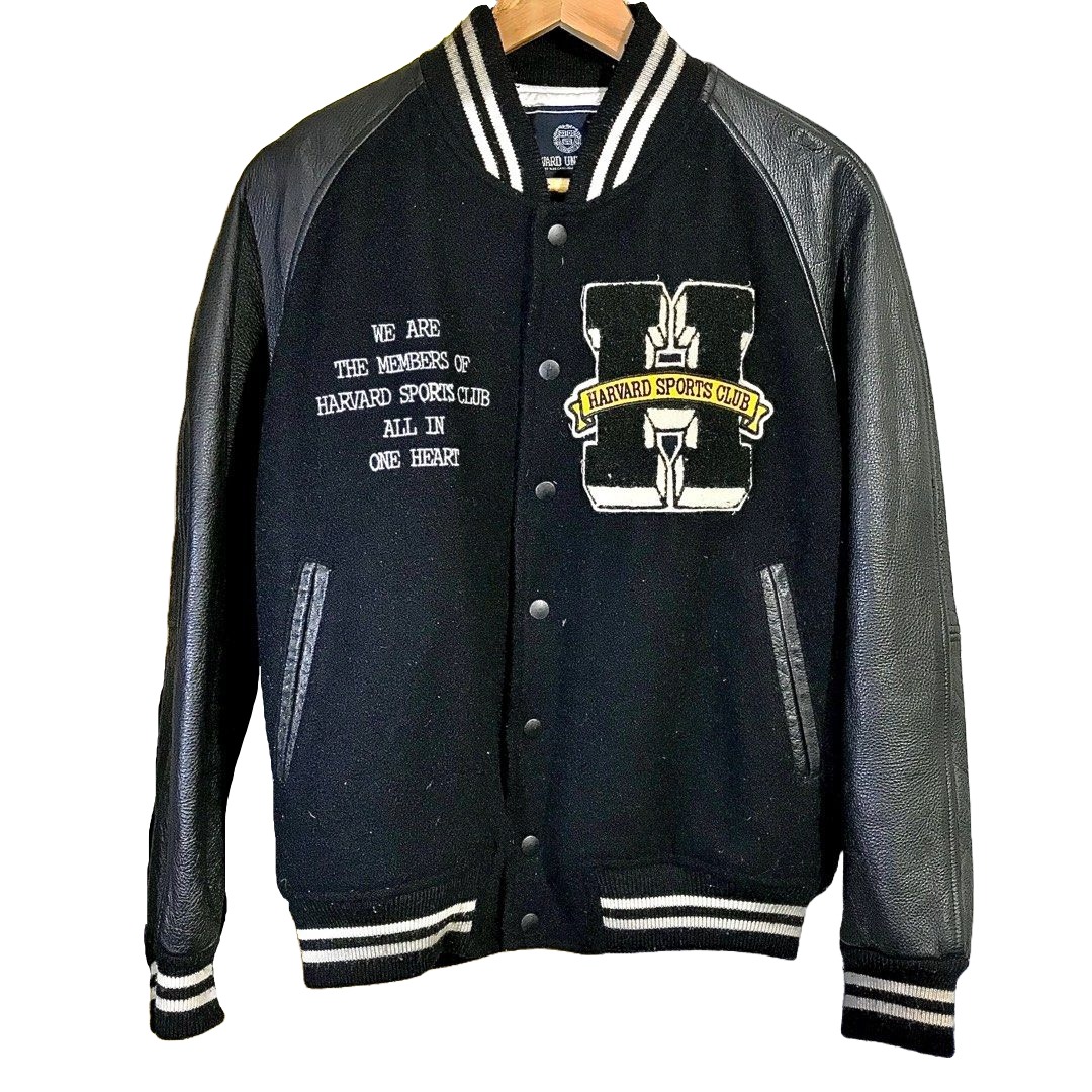 Harvard University Leather Varsity Jacket, Men's Fashion, Coats ...