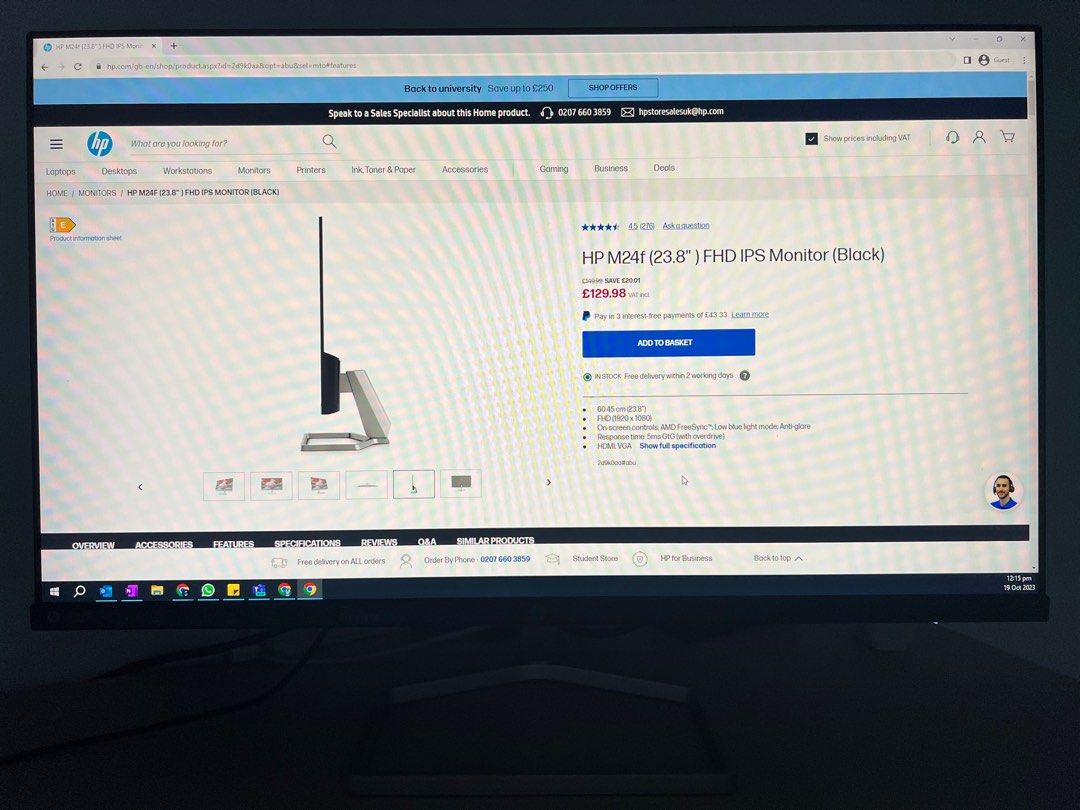 HP M24f Monitor 23.8 inches, Computers & Tech, Parts & Accessories ...
