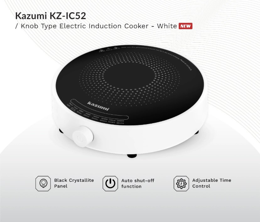 Kazumi KZ-IC52 Knob Type Electric Round Induction Cooker 2200W, TV ...