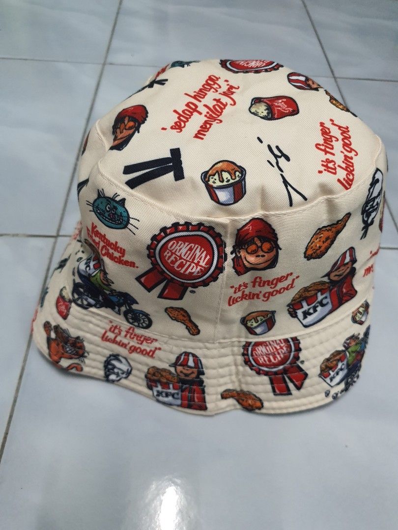 KFC X ujang bucket hat, Men's Fashion, Watches & Accessories, Cap & Hats on Carousell