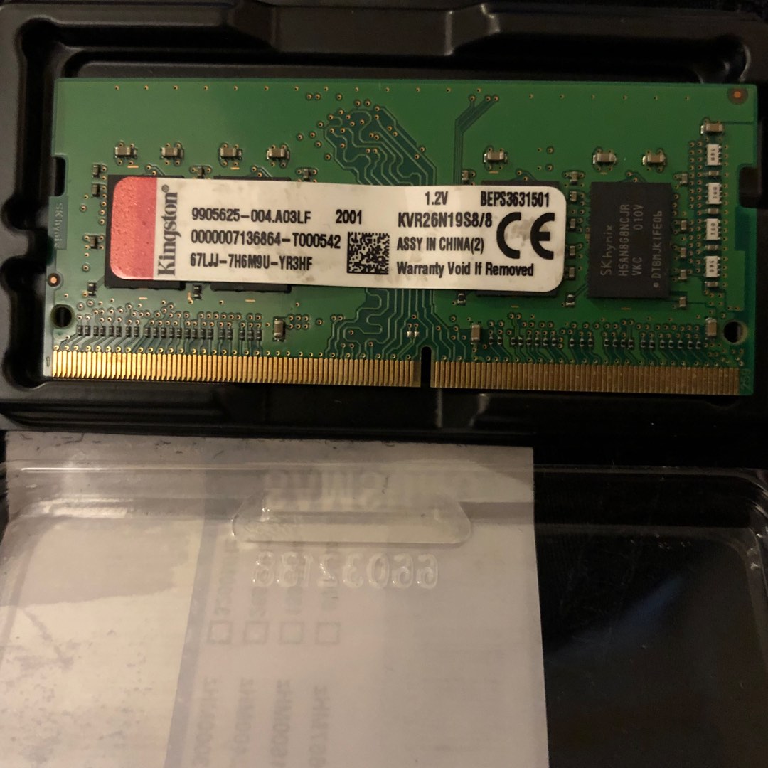 Kingston 8GB RAM DDR4 2666V, Computers & Tech, Parts & Accessories ...