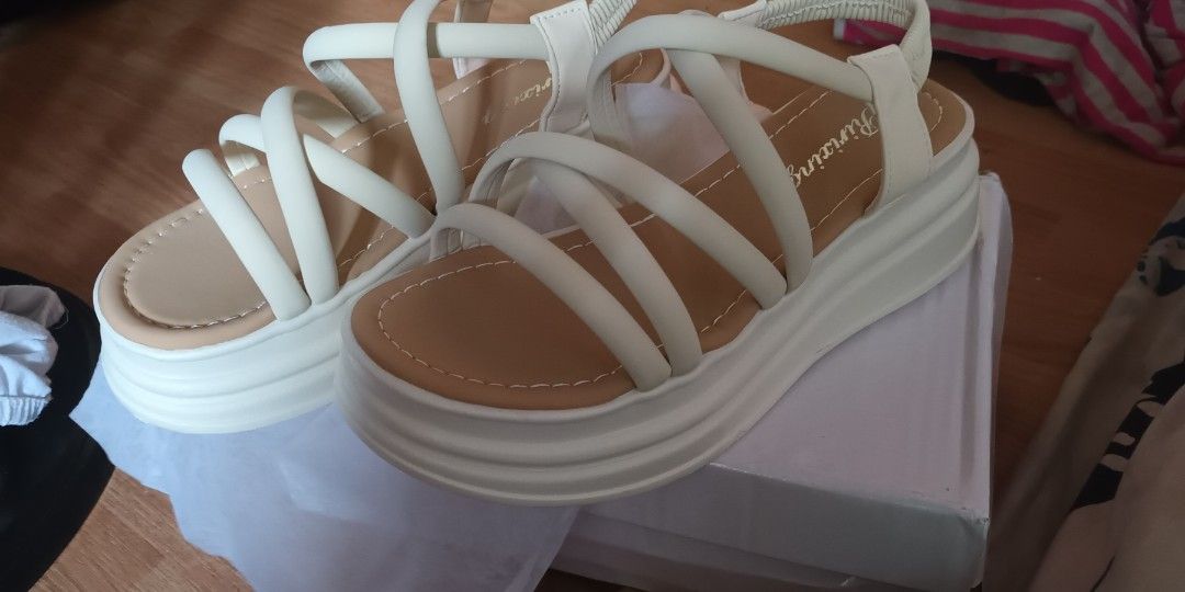 Korean 2inch wedge sandals, Women's Fashion, Footwear, Flats & Sandals ...