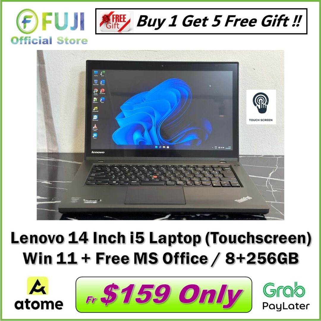 Lenovo 14 Inch i5 Laptop - Touchscreen - Windows 11 + Ms Office - 8GB ...