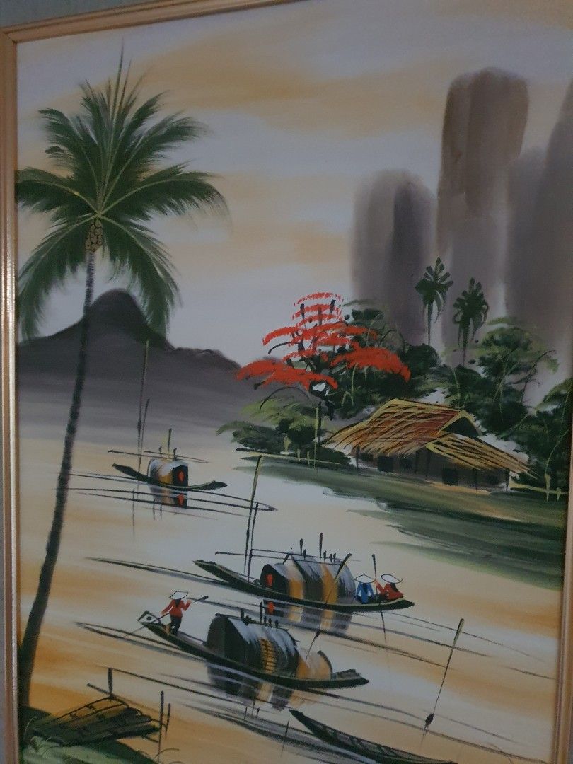 Lukisan Pemandangan Painting Artwork Paint Art Work Design Craft Lukis ...