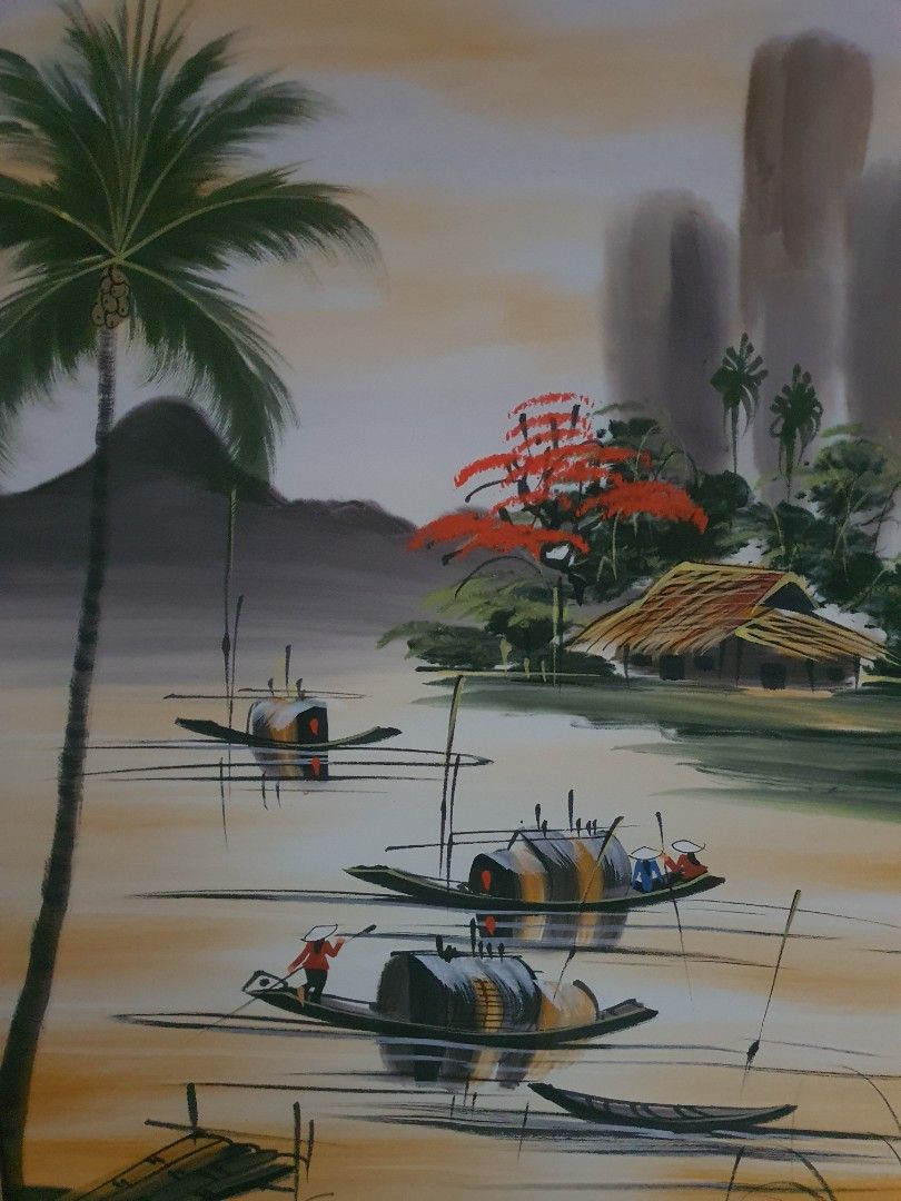 Lukisan Pemandangan Painting Artwork Paint Art Work Design Craft Lukis ...