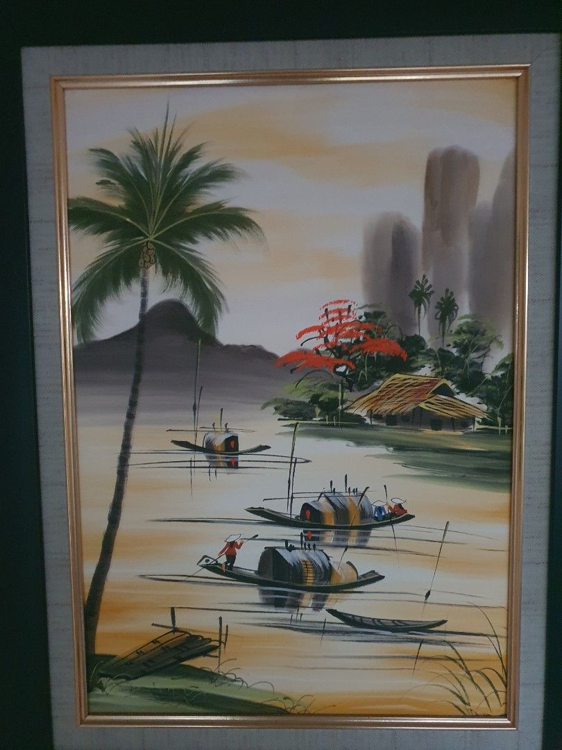 Lukisan Pemandangan Painting Artwork Paint Art Work Design Craft Lukis ...