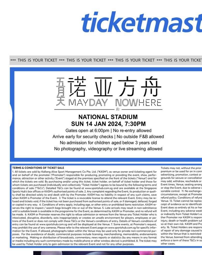 Mayday concert 2024, Tickets & Vouchers, Event Tickets on Carousell