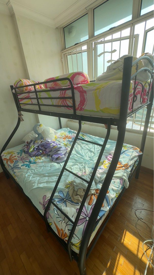 Metal Double decker bed frame, Furniture & Home Living, Furniture, Bed ...
