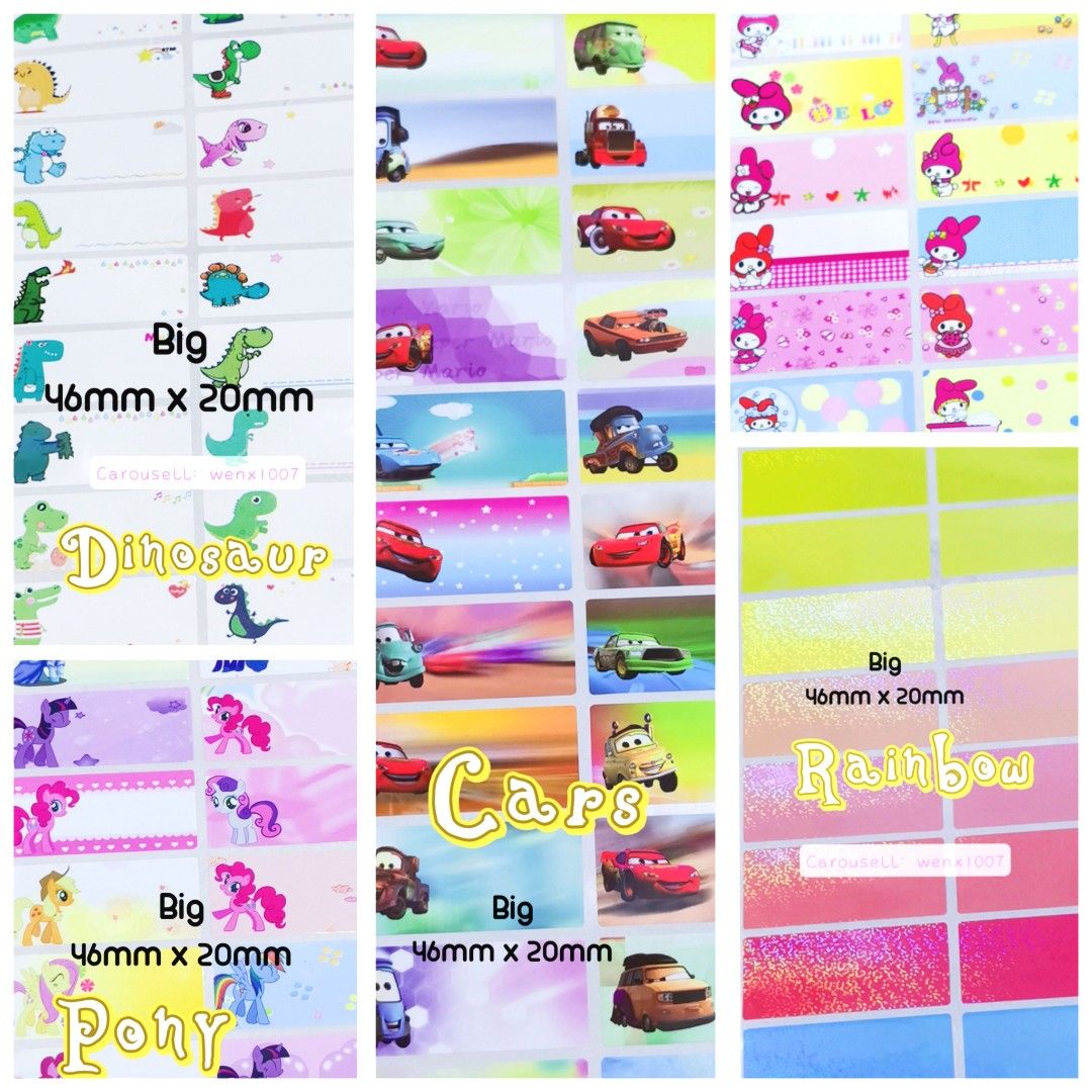 CUTE Name stickers printing/ cartoon stickers label, Hobbies & Toys ...