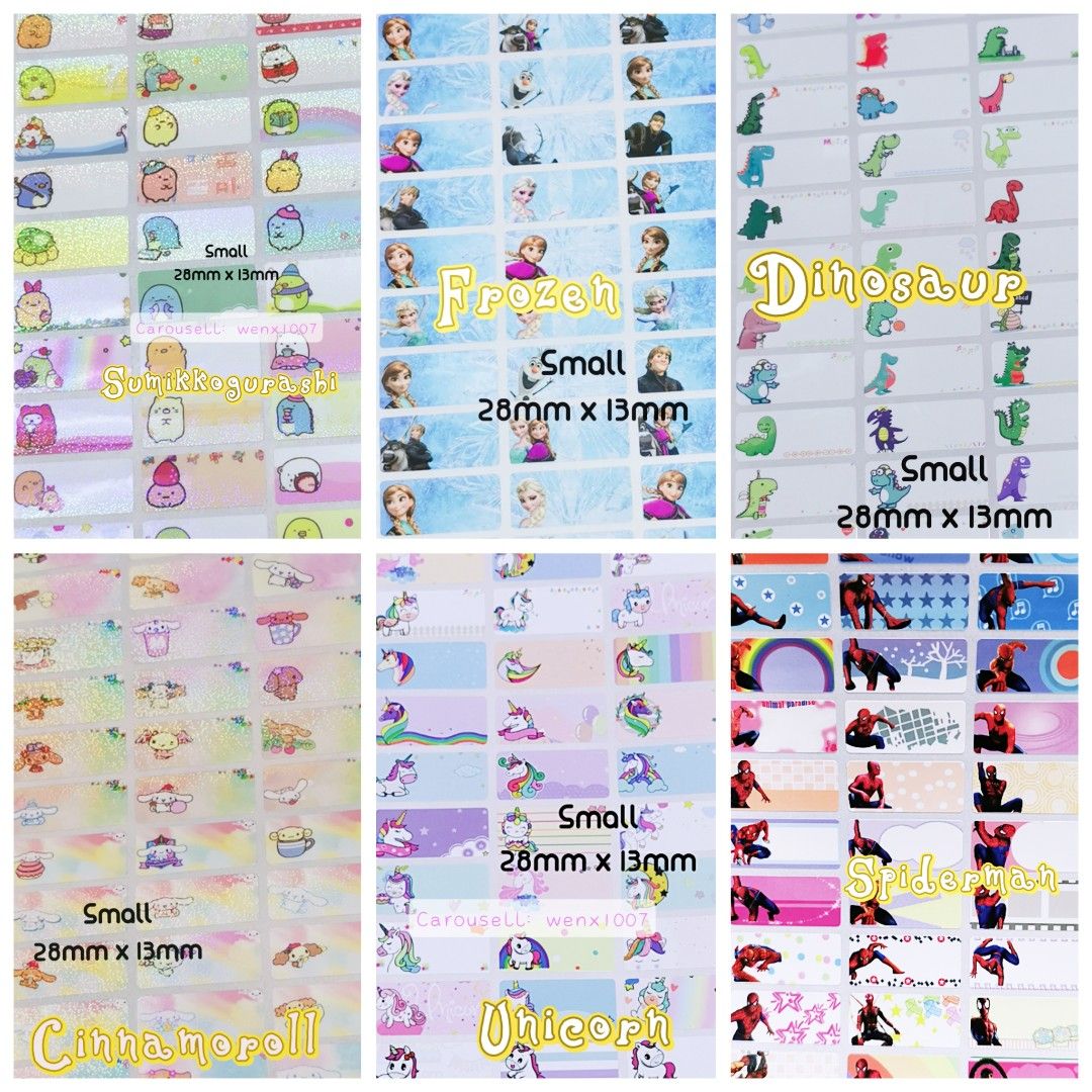 CUTE Name stickers printing/ cartoon stickers label, Hobbies & Toys ...