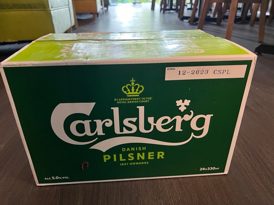 New Carlsberg Danish Pilsner (330ml X 24 bottles) Dec2023, Food ...