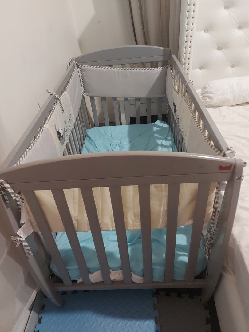 New Crib with New Uratex Foam. Free mickey mouse bed sheet and cover ...