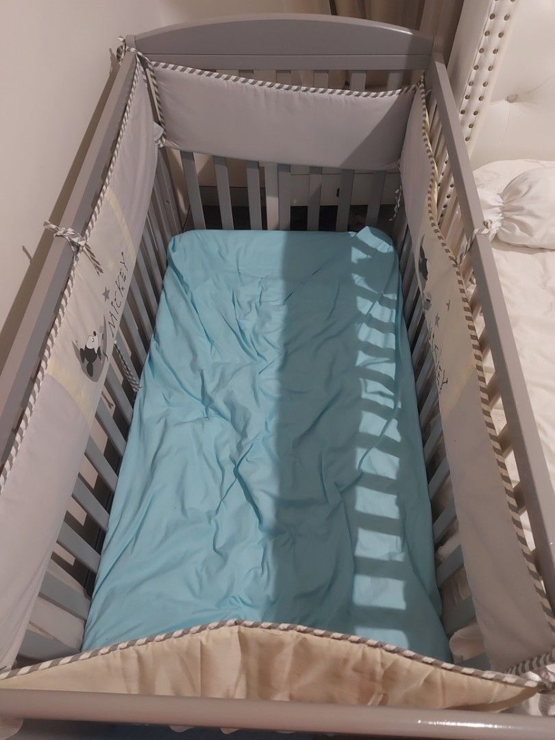 New Crib with New Uratex Foam. Free mickey mouse bed sheet and cover ...