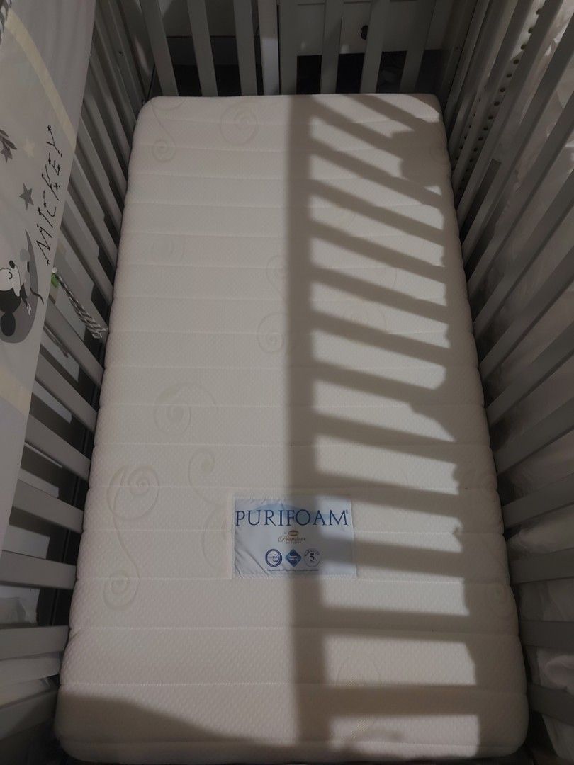 New Crib with New Uratex Foam. Free mickey mouse bed sheet and cover ...