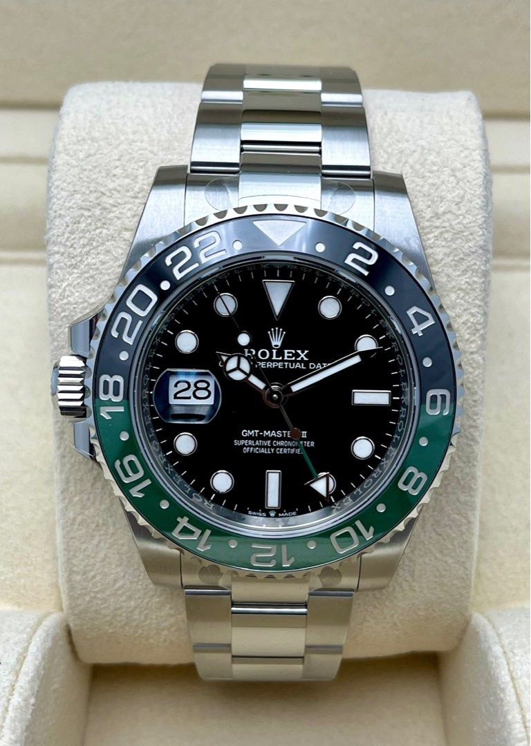 NEW FULL STICKER 10/23 ROLEX GMT Master II Sprite Oyster 126720VTNR lefty LHD destro, Luxury ...