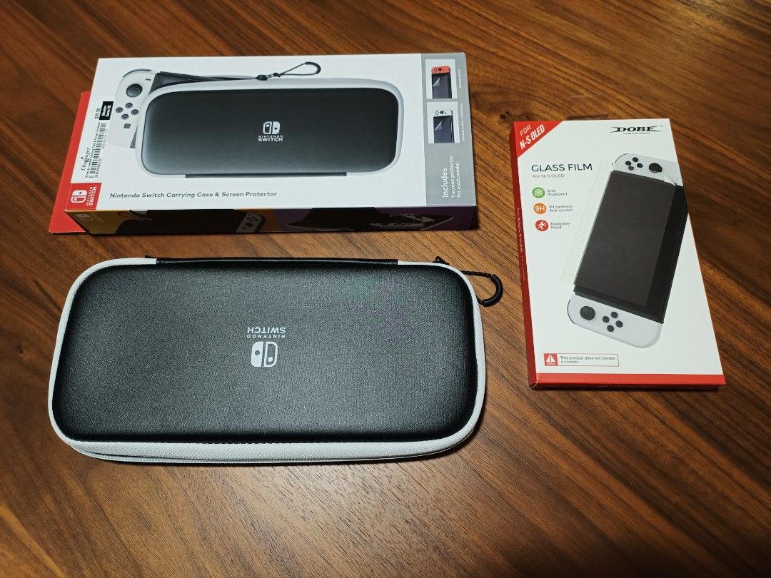 [Nintendo Switch OLED] Original Case & [DOBE] Tempered Glass Screen ...