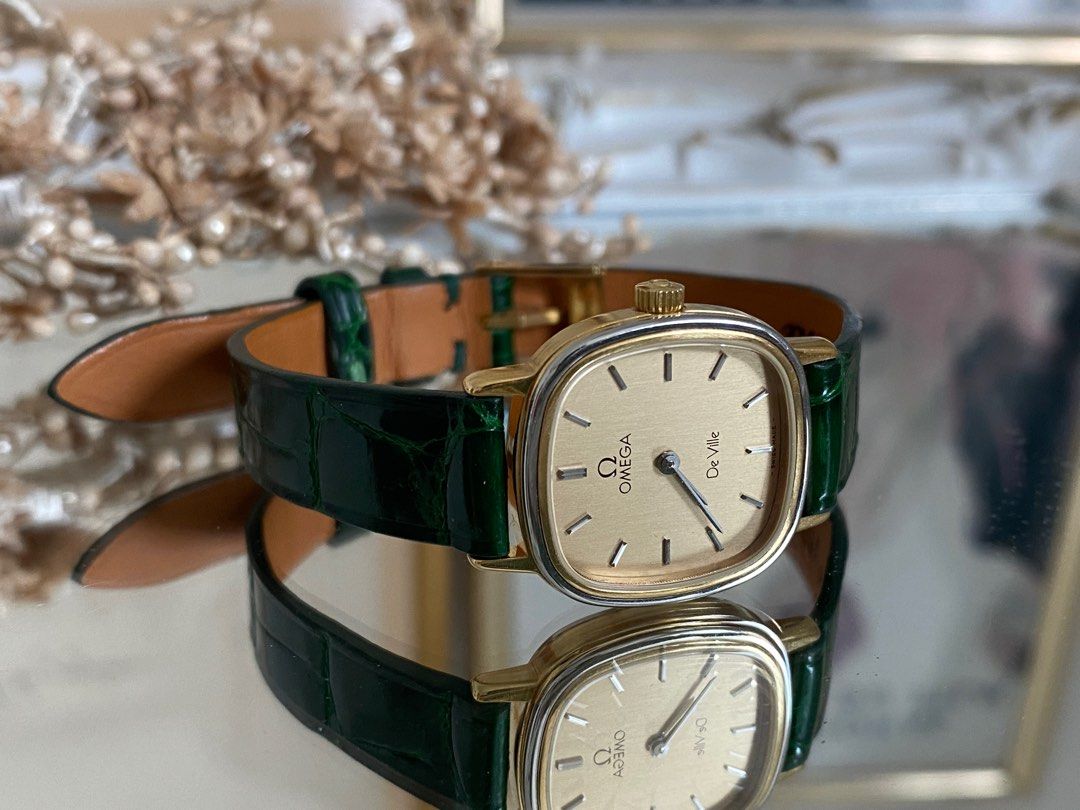 OMEGA Dark Green Ellipse Hand Manual Winding Ladies Watch, Luxury ...