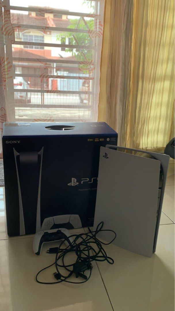Open to Trade Sony PS5 Digital Used Full Set, Video Gaming, Video Game ...