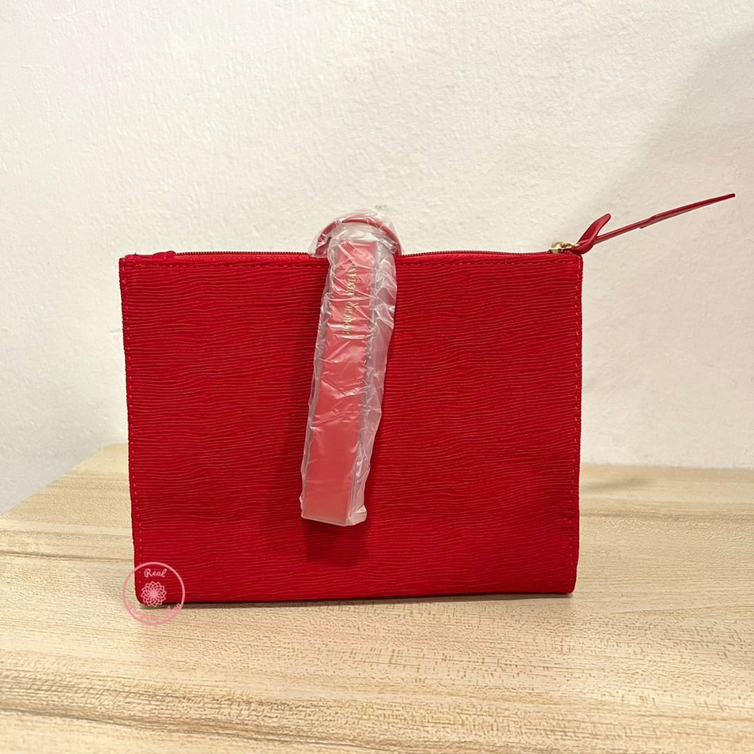 [Original] GIORGIO ARMANI Red Premium Pouch, Women's Fashion, Bags ...