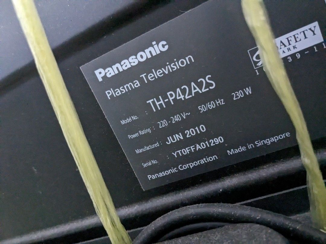 Panasonic Viera 42" Plasma TV (TH-P42A2S), TV & Home Appliances, TV ...