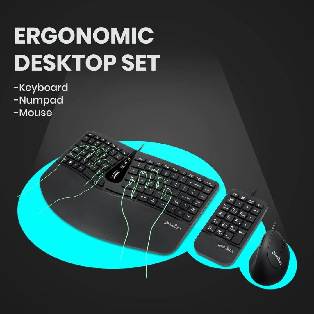 Perixx PERIDUO-406, Wired Mini Ergonomic Split Keyboard and Vertical ...
