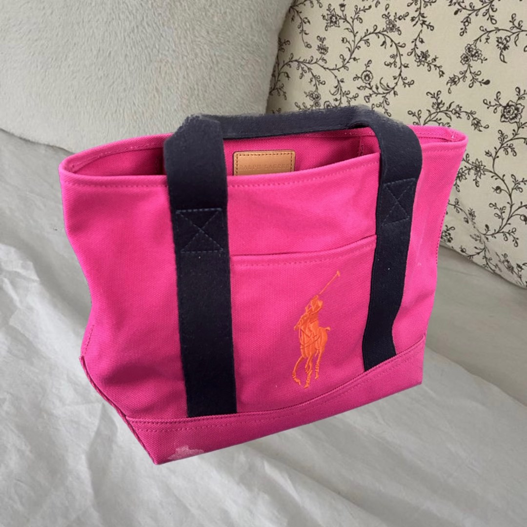 Polo Ralph Lauren Tote Bag in HOT PINK, Women's Fashion, Bags & Wallets ...
