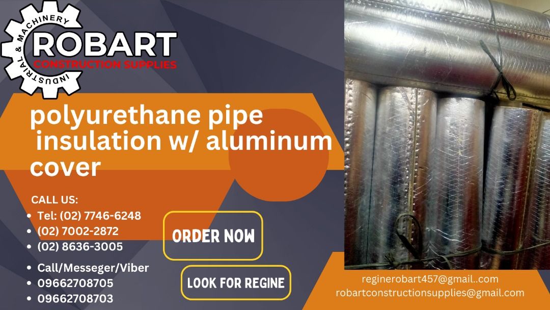 polyurethane pipe insulation w/ aluminum cover, Commercial & Industrial ...