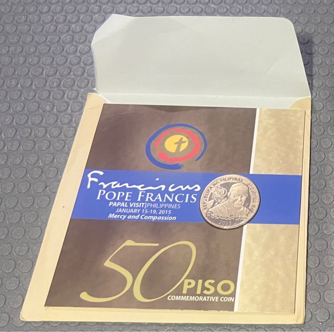 Pope Francis 50 piso commemorative coin, Hobbies & Toys, Memorabilia ...