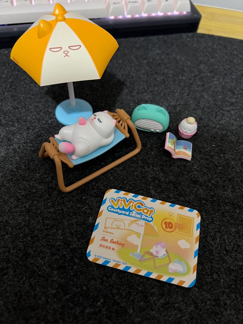 PopMart Vivicat Courtyard Series Prop - SECRET SUN BATHING, Hobbies ...