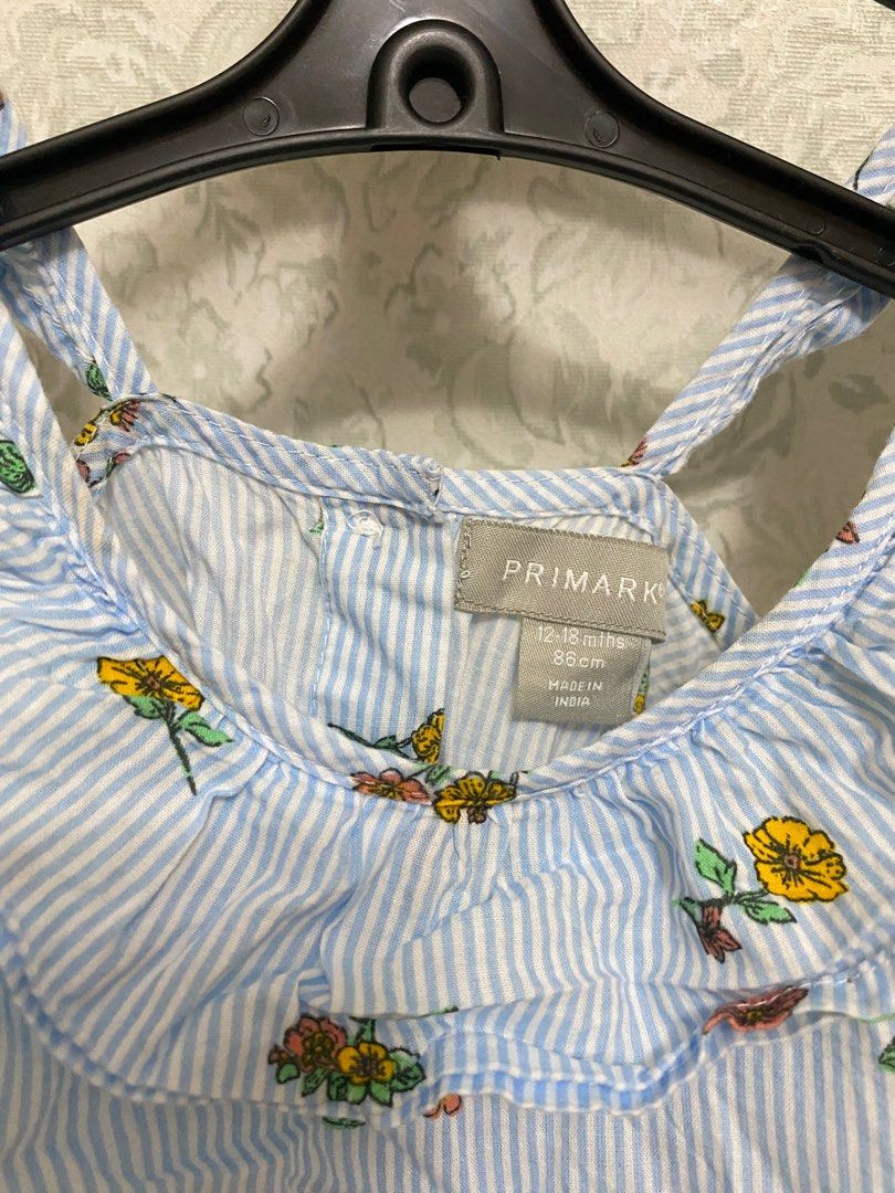 Primark Blue Flower Print Dress, Babies & Kids, Babies & Kids Fashion ...