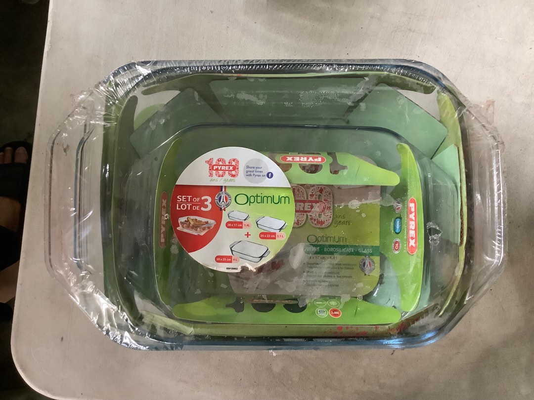 [RUSH] Pyrex Glass Baking Dish Set of 3, Furniture & Home Living ...