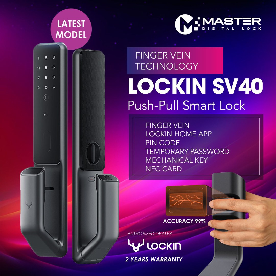 [READY STOCK] ALL NEW! LOCKIN SV40 PUSH PULL DIGITAL DOOR LOCK ...