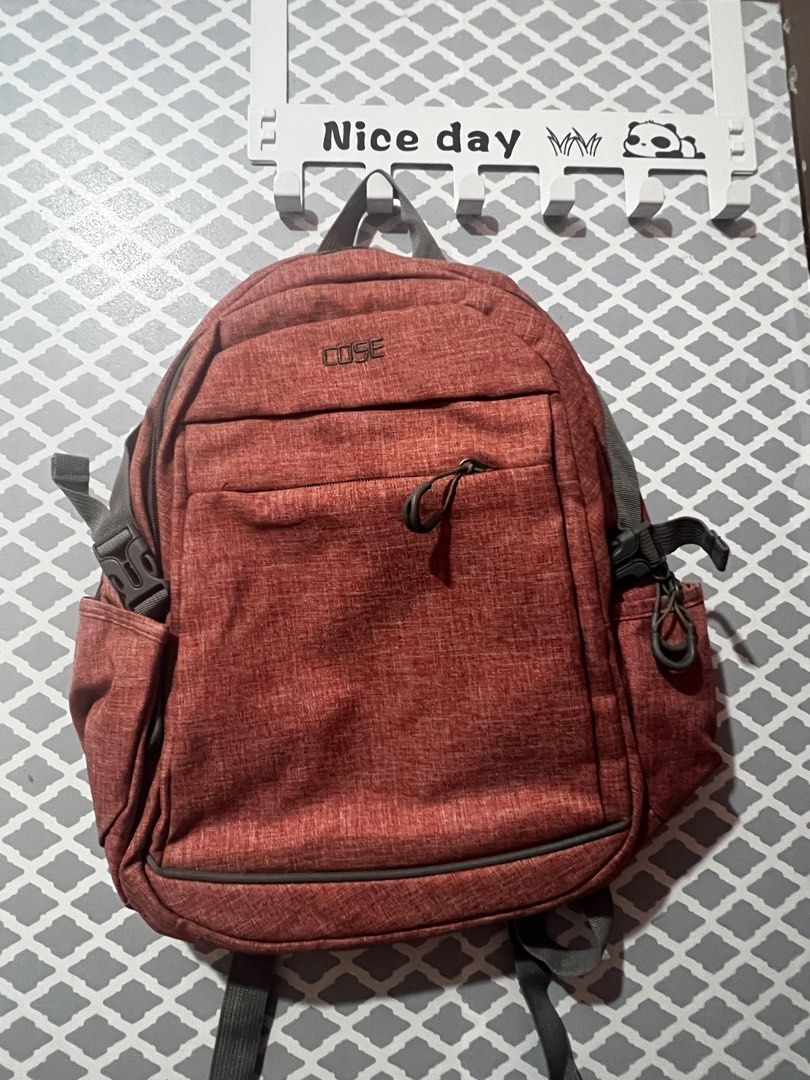 Red Cose Backpack, Women's Fashion, Bags & Wallets, Backpacks on Carousell