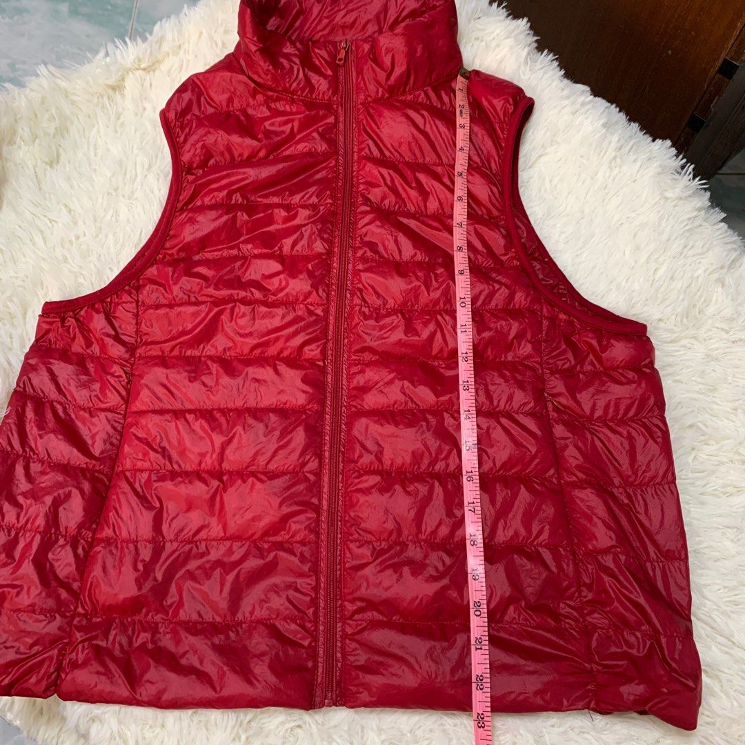 Red Puffer Winter Vest for Women - Large to XL, Women's Fashion, Coats ...