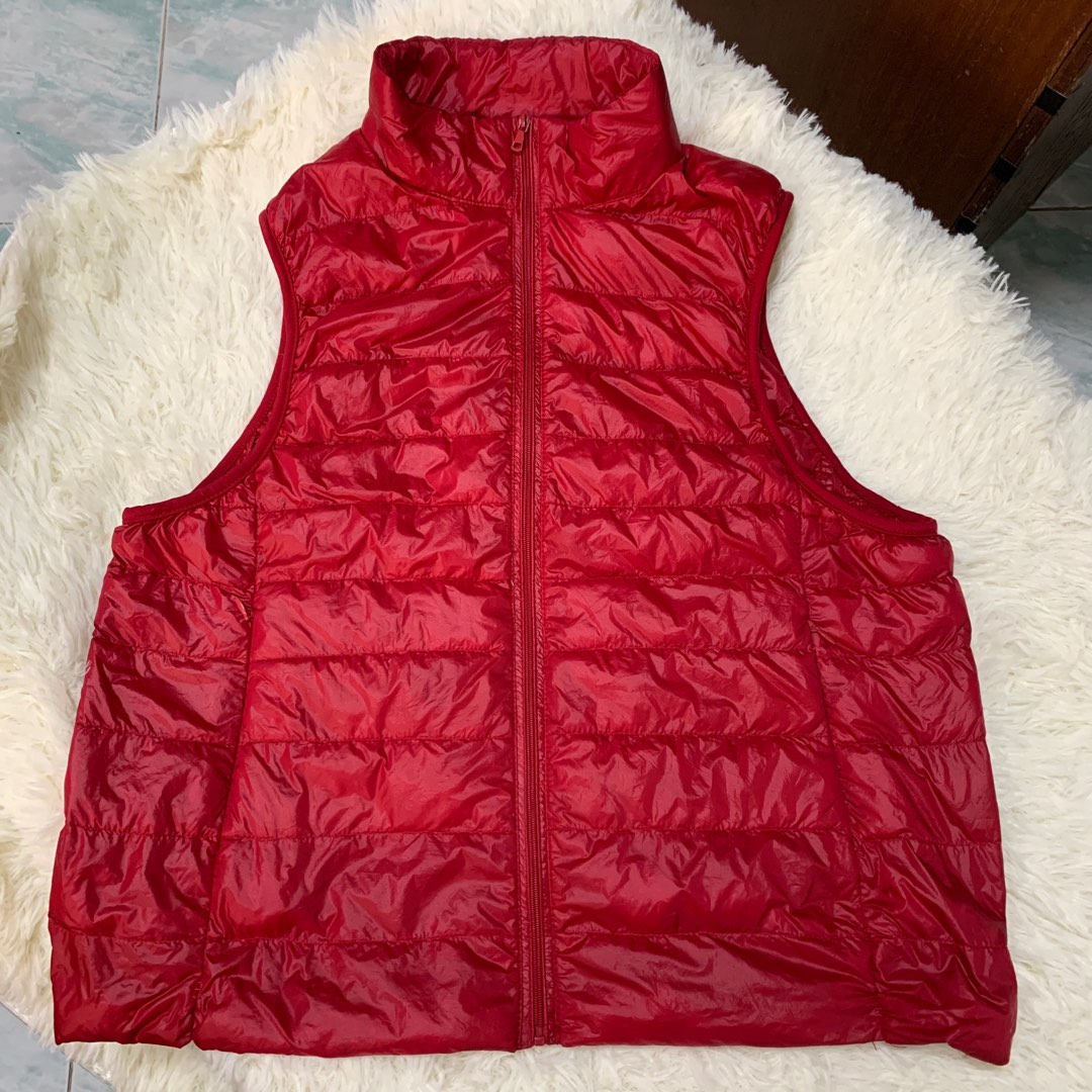 Red Puffer Winter Vest for Women - Large to XL, Women's Fashion, Coats ...
