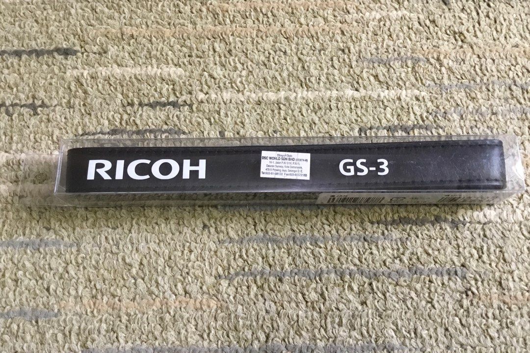 Ricoh GS-3 Genuine Leather Black Neck Strap ( For Ricoh GRIII, GRIIIx ...