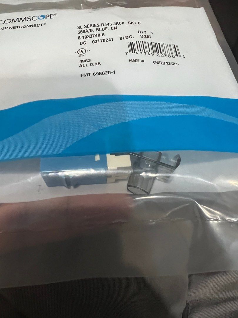RJ45 Jack Cat 6 Blue COMMSCOPE Sealed, Computers & Tech, Parts ...